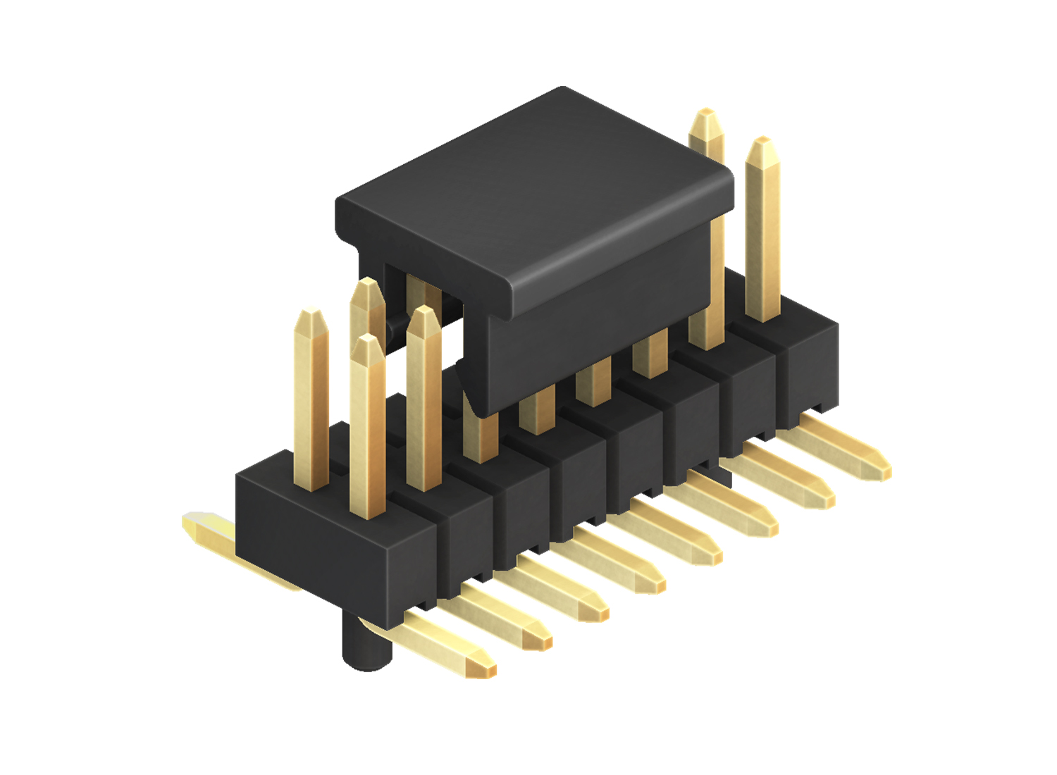 1.27mm Pin Header Double Rows SMD Type with Peg & Cap 2199SB-XXG-SM-XXXX-CE