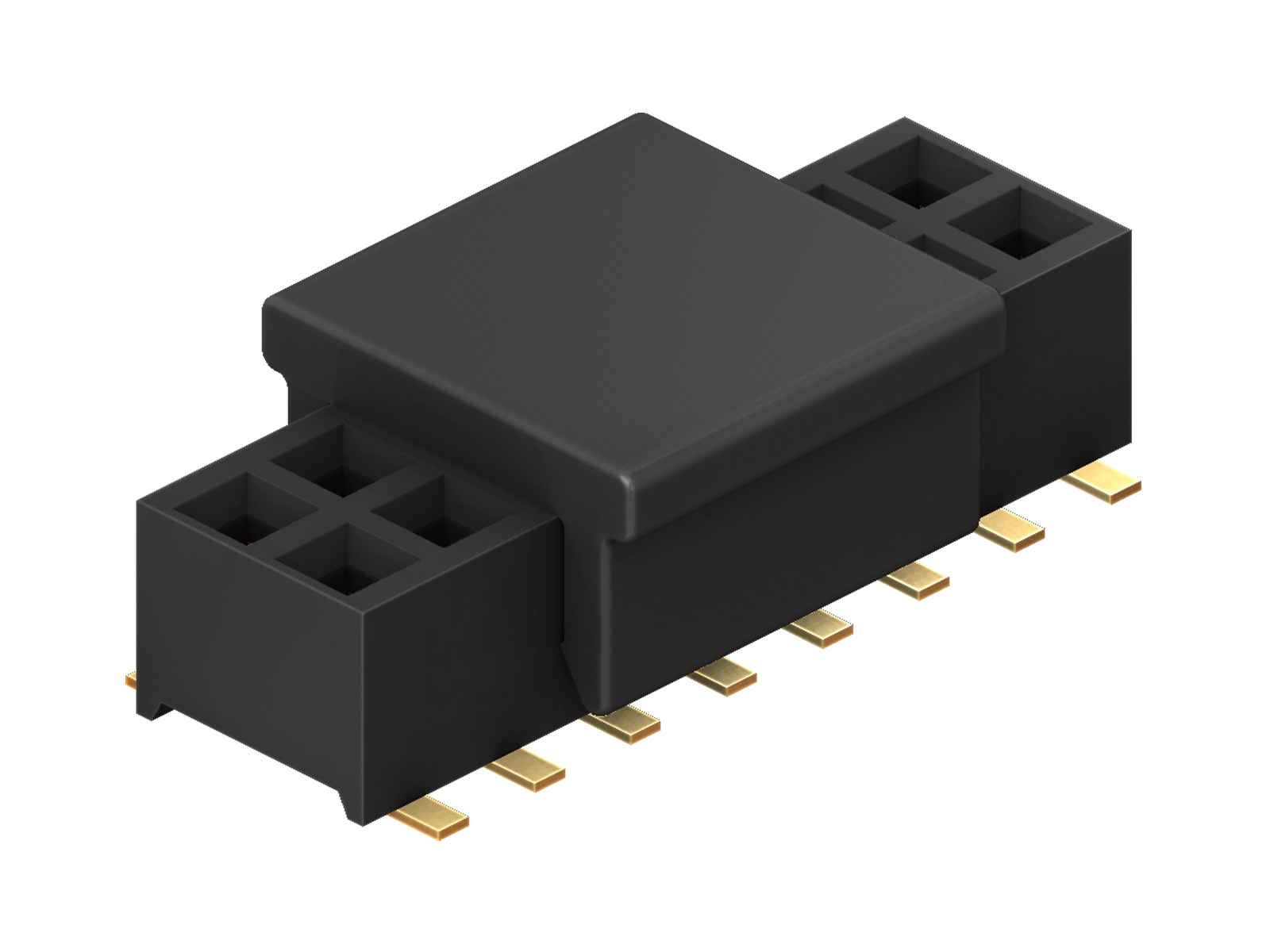 1.27mm PCB Socket Double Rows Straight Dip Type with Peg & Cap (H=2.3 ...