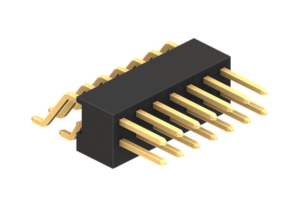 2.54mm Pin Header Double Rows Right Angle SMD Type 2213R-XXXX-SM-PR-002