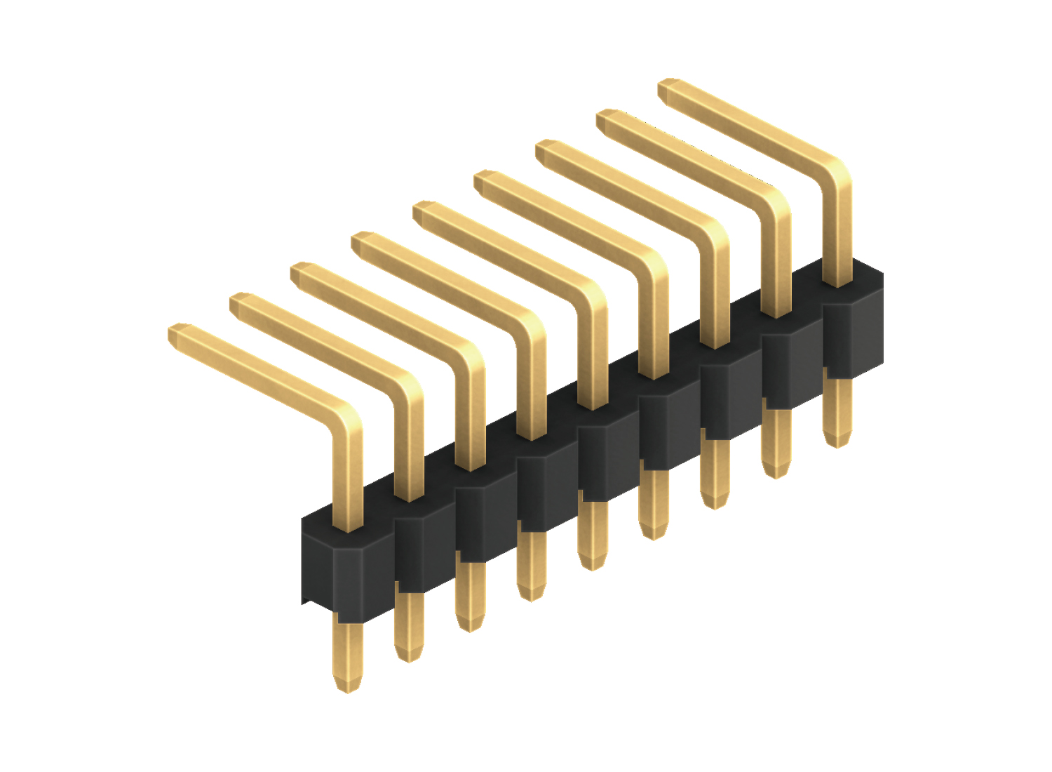 2.54mm Pin Header Single Row R/A Dip Type 2211R-XXG