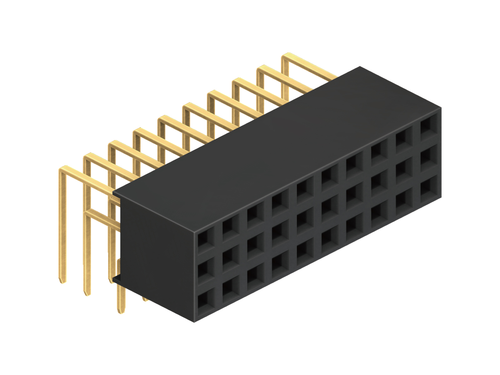2.54mm PCB Socket Triple Rows R/A Dip Type (H=8.5) 2234R-XXG-85
