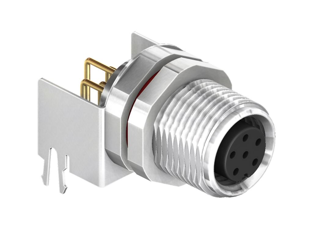 M8 Series A,B Code/ Panel Mount/ PCB Type/ R/A/ Front Fastened/ Socket 120508R-XXS-FX-PBS-CJ