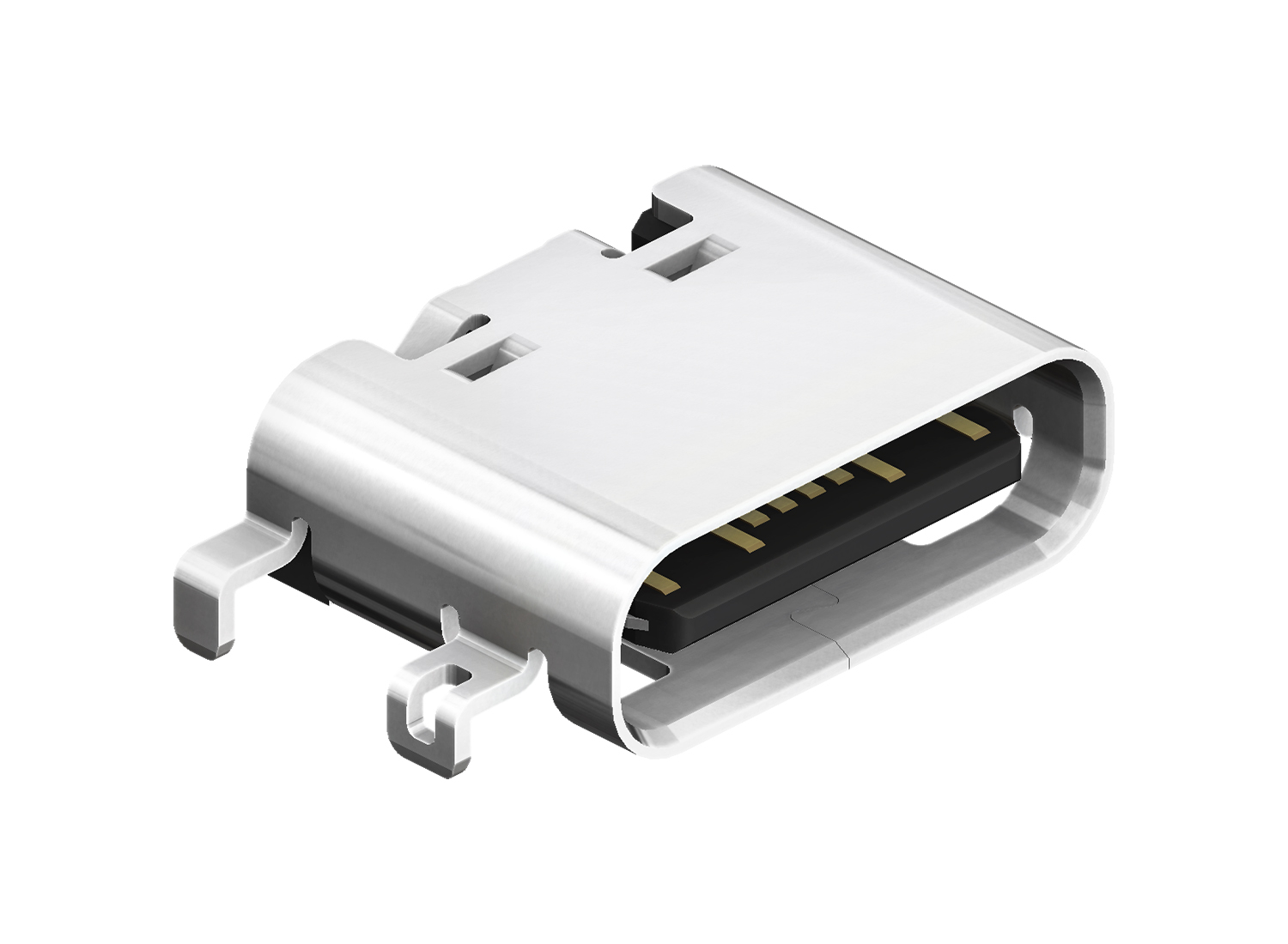 USB Type-C 16P Female Right Angle SMD Mid Mount 0.8mm 5077CR-16-SMM6-BK ...